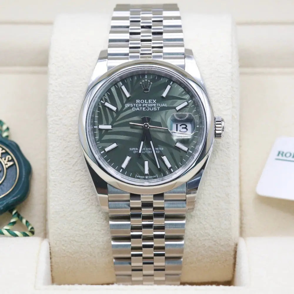 Rolex Datejust 36 Palm Motif Dial 126200 Year: 2022 – lbjwatches