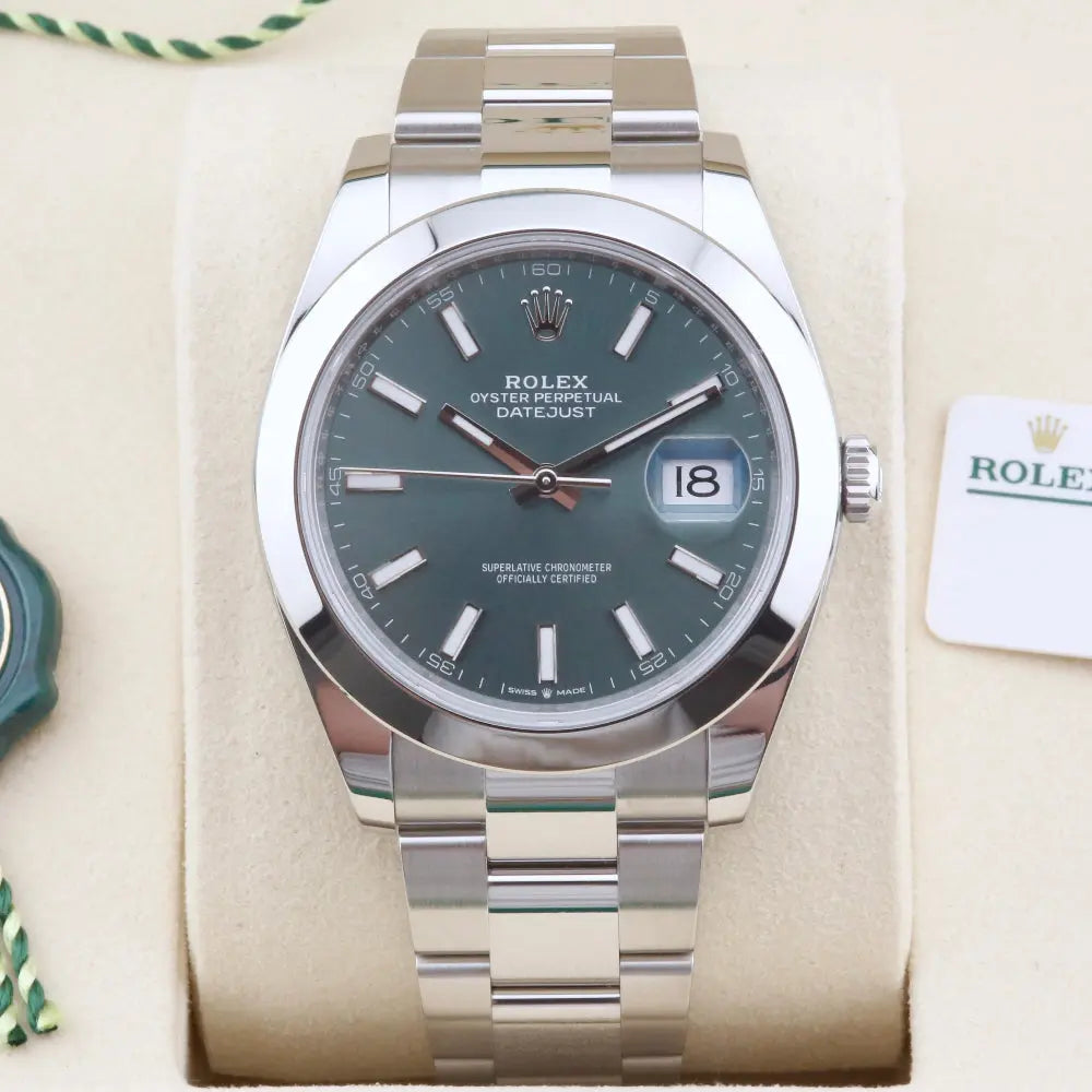 Rolex Datejust 41 Mint Green Dial 126300 Year: 2025 - lbjwatches