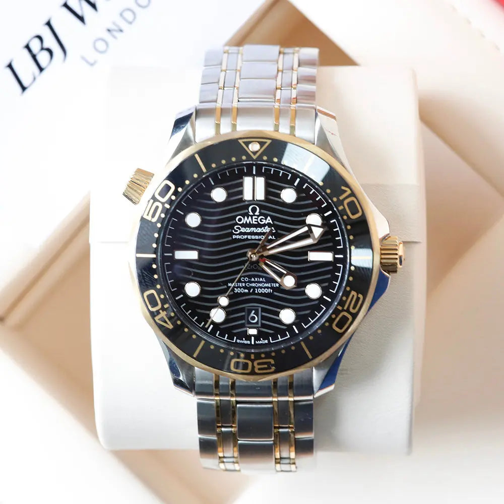 Omega Seamaster Steel and Gold Diver 300 Co-Axial 21020422001002 Year ...